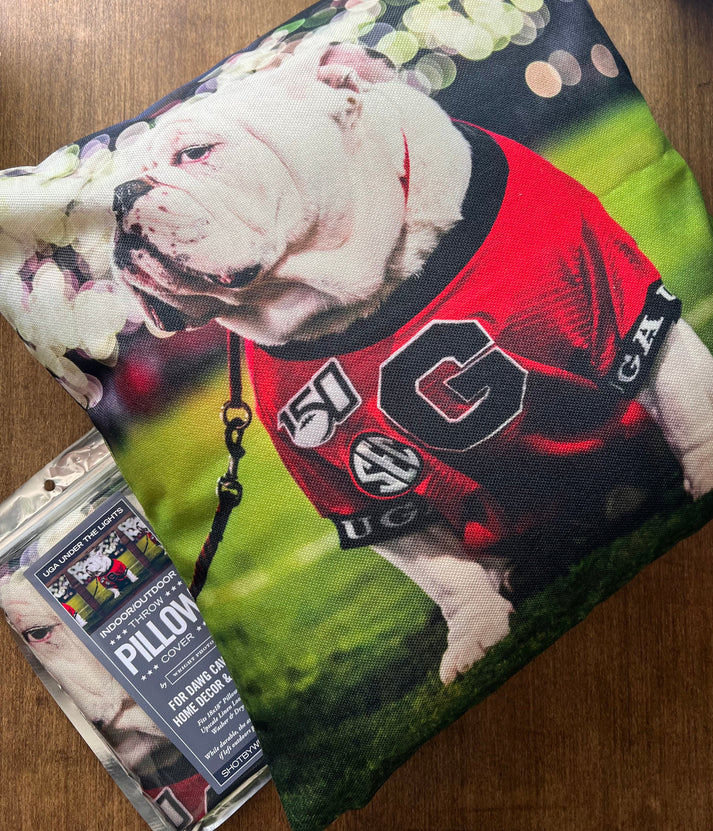 UGA X Under the Lights Throw Pillow – The Red Zone- Athens, GA
